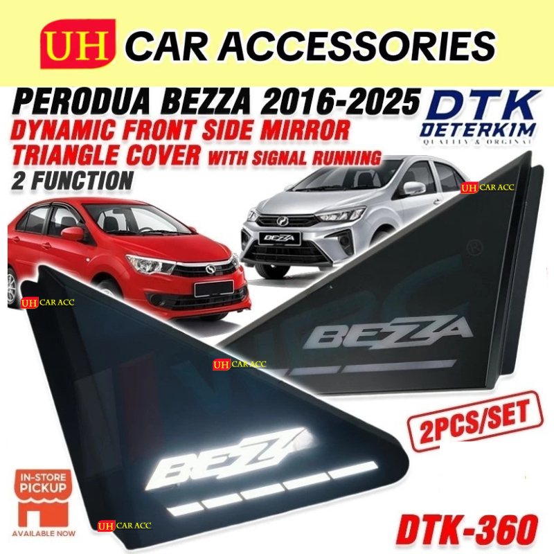 DTK PERODUA BEZZA 2016 - 2025 DYNAMIC FRONT SIDE MIRROR TRIANGLE COVER ...