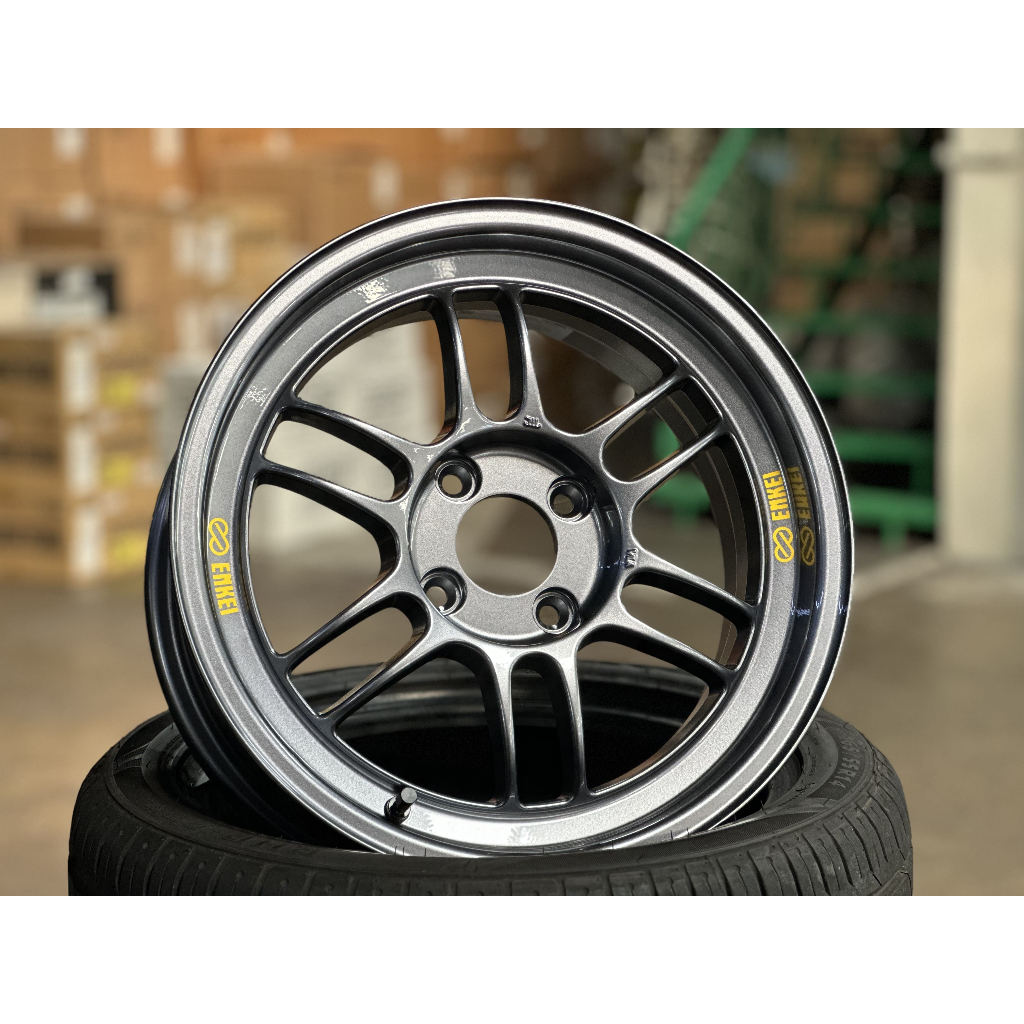 NEW 15X7J Enkei RPF1 Japan Rim (set of 4) Gun Metallic 4X100 City Jazz Vios Yaris Myvi Mazda 2 ...