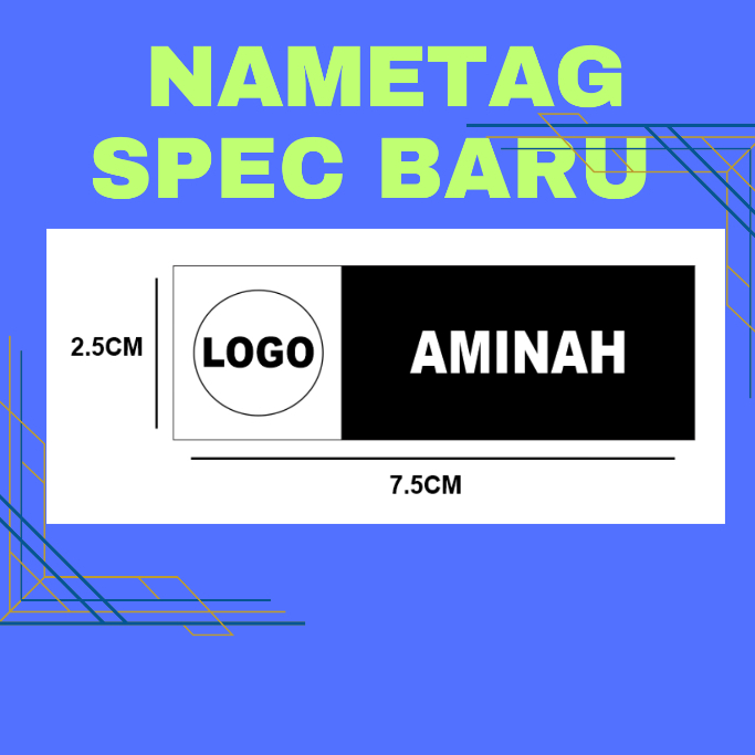 NAME TAG HITAM PUTIH LOGO(SPEC TERBARU) | Shopee Malaysia