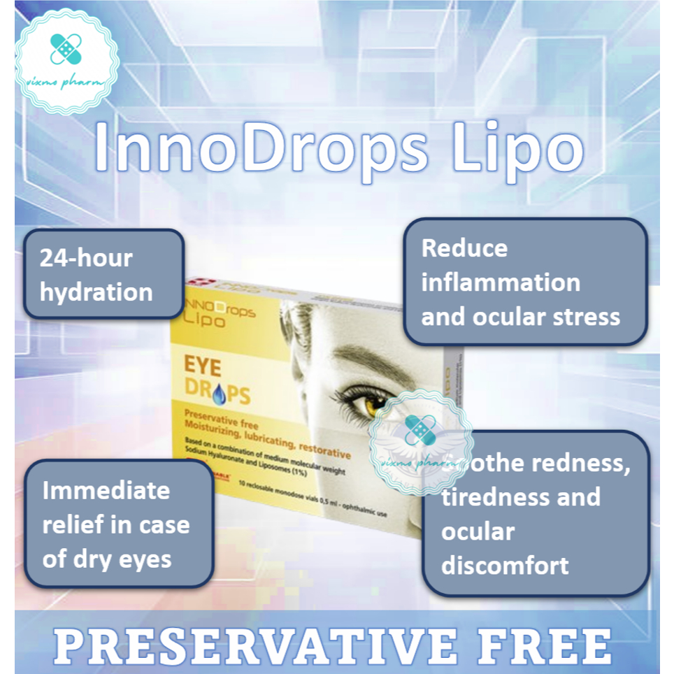 INNODROPS LIPO PRESERVATIVE FREE EYE DROP WITH LIPOSOME (0.5ML X 30'S) READY STOCKS [CONTAINS ...