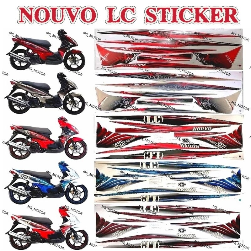 NOUVO LC BODY COVER STICKER STRIPE COVER SET (2) (3) RED GOLD BLACK ...