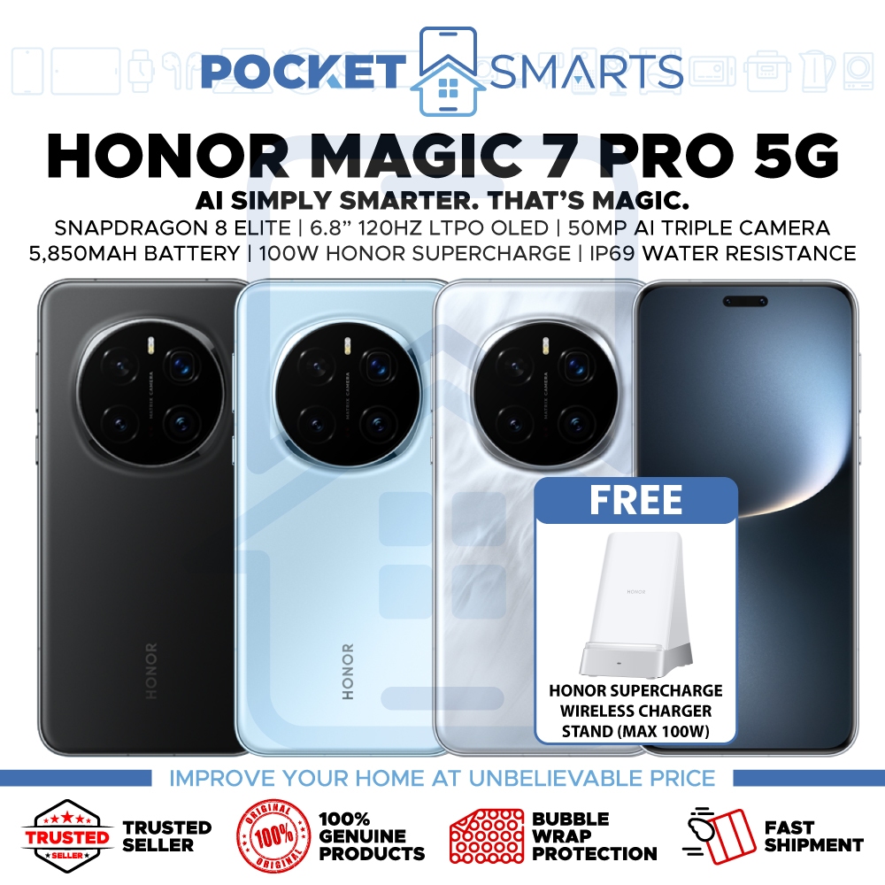 [Malaysia Set] Honor Magic 7 Pro 5G (512GB ROM + 12GB RAM / 1TB ROM + 16GB RAM) 1 Year Honor ...
