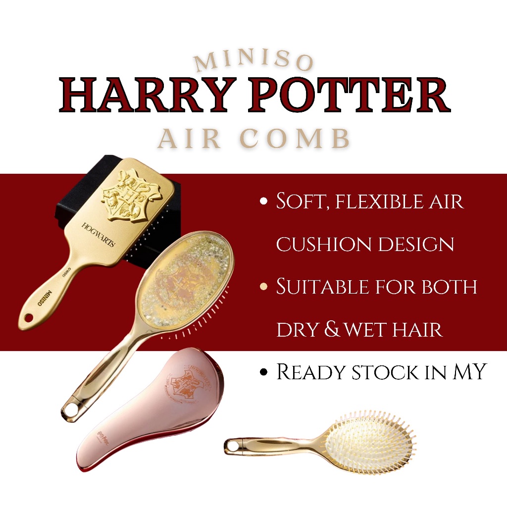 MINISO x Harry Potter Air Comb Massage Hair Paddle Brush Shower Brush ...