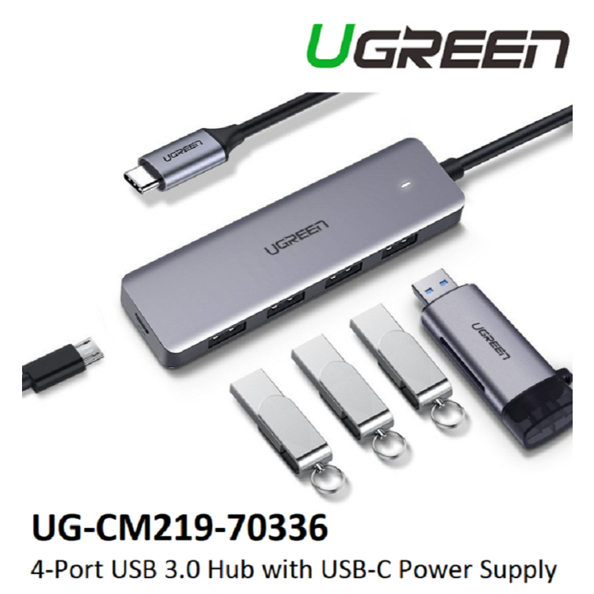 Ugreen UG-CM219-70336 USB Type-C To 4 Ports USB 3.0 HUB Adapter Type C ...
