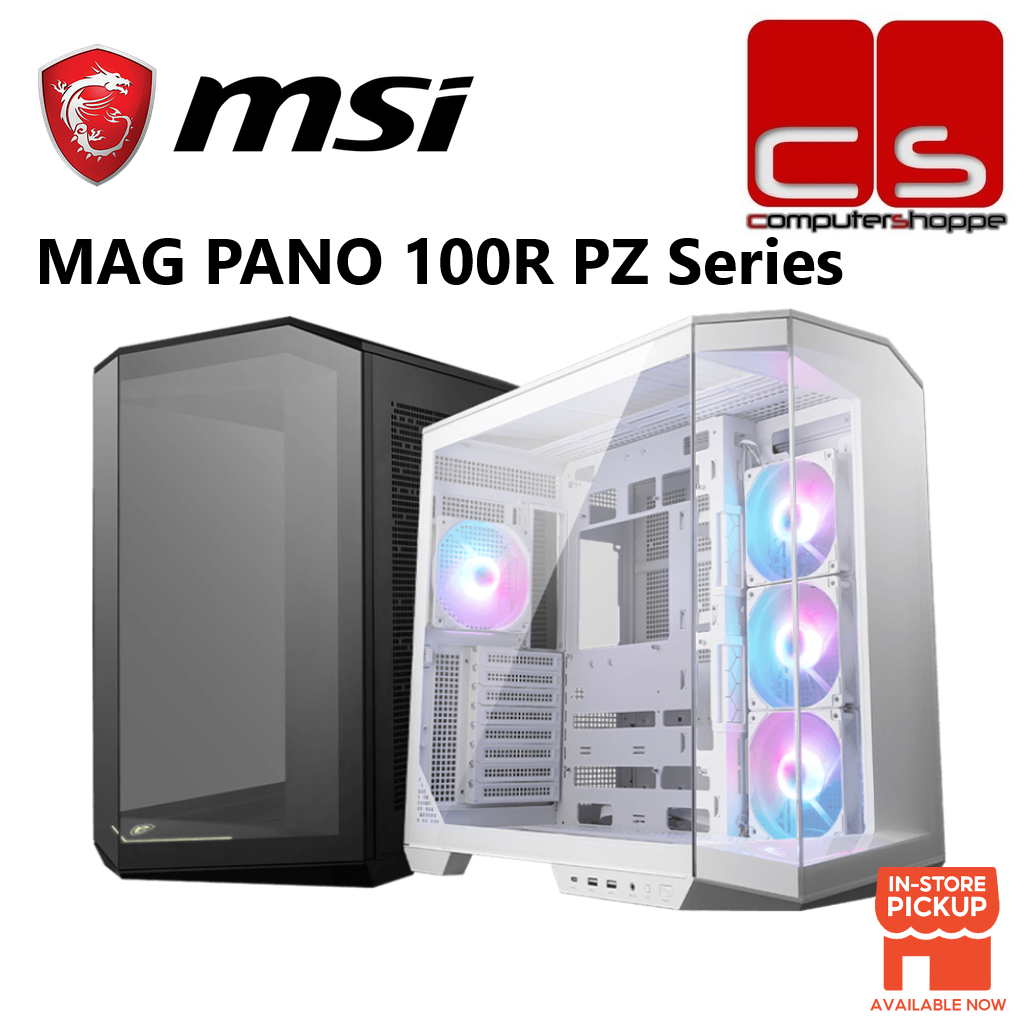 MSI MAG PANO 100R PZ Series ATX Mid Tower Gaming PC Case - Black/White ...