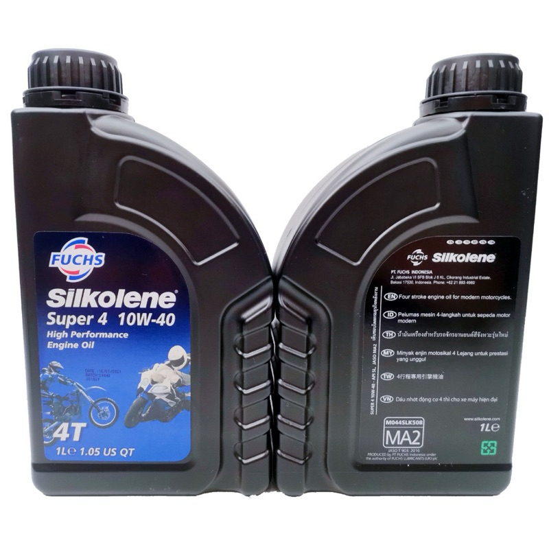 MINYAK HTAM FUCHS SILKOLENE MAX 10W-40 4T 100% ORIGINAL (STICKER ...