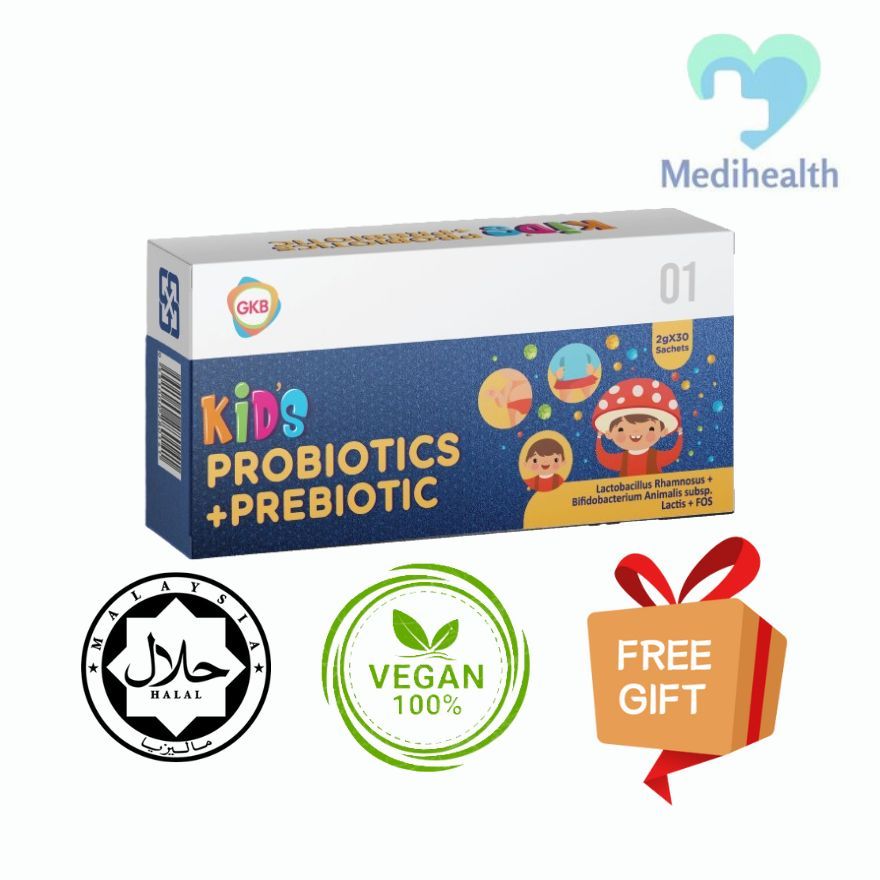 GKB Kids Probiotics + Prebiotic (30 Sachets) - with free gift | Shopee ...
