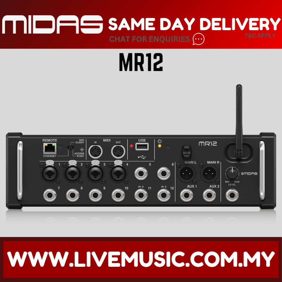 Midas MR12 12-channel Tablet-controlled Digital Mixer ( MR-12 / MR 12 ...