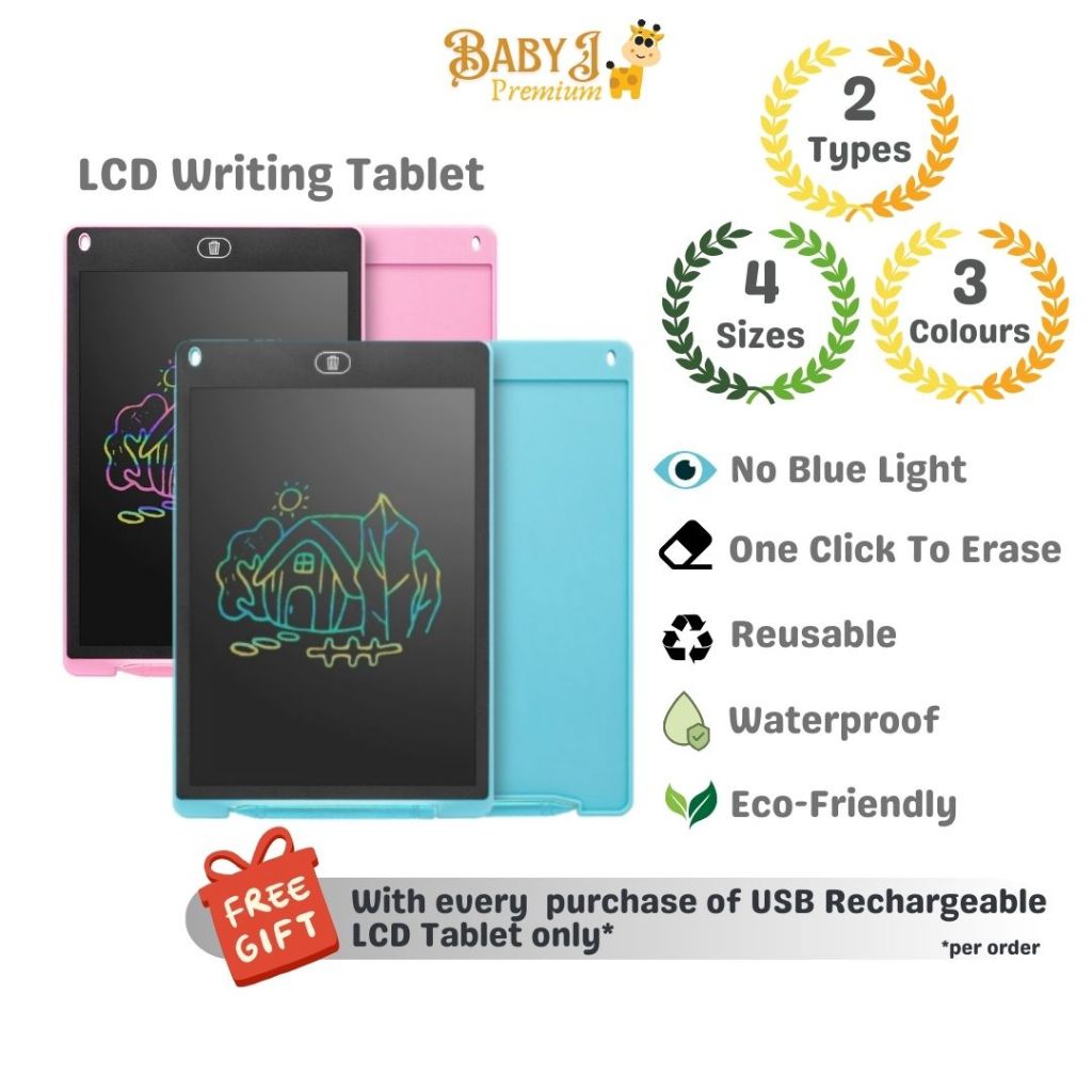 LCD Writing Tablet Multi Color Screen 8.5"/ 9" / 12" / 13" Tablet for ...