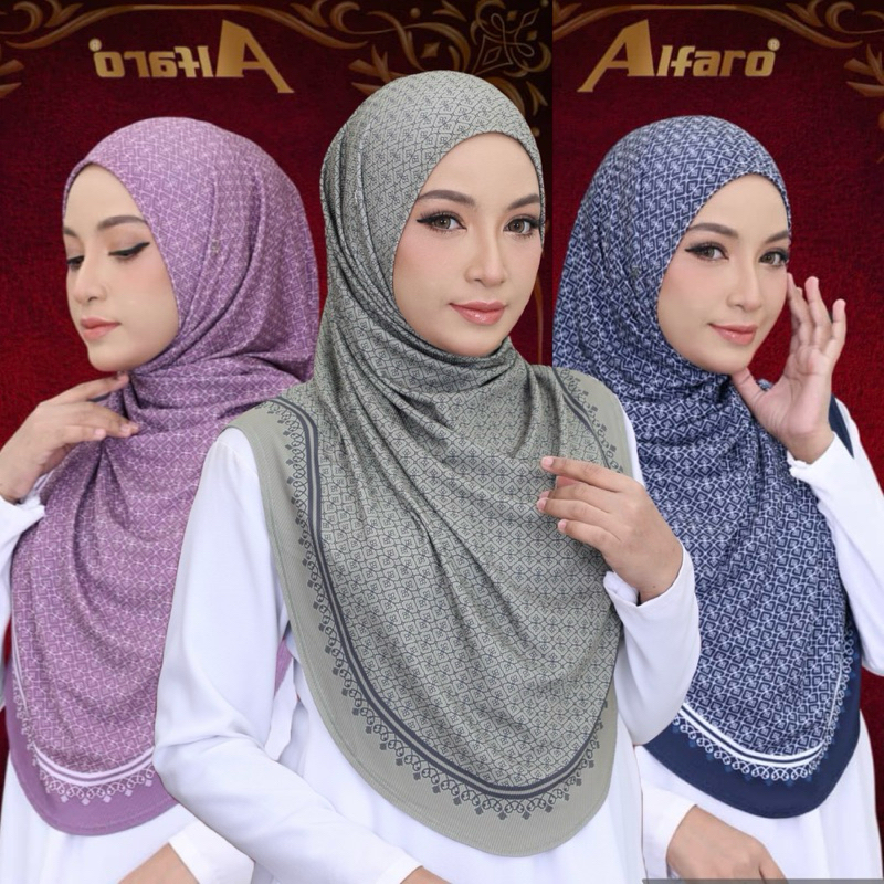 Tudung sarung corak instant twist material ribbed moscrepe | Shopee ...