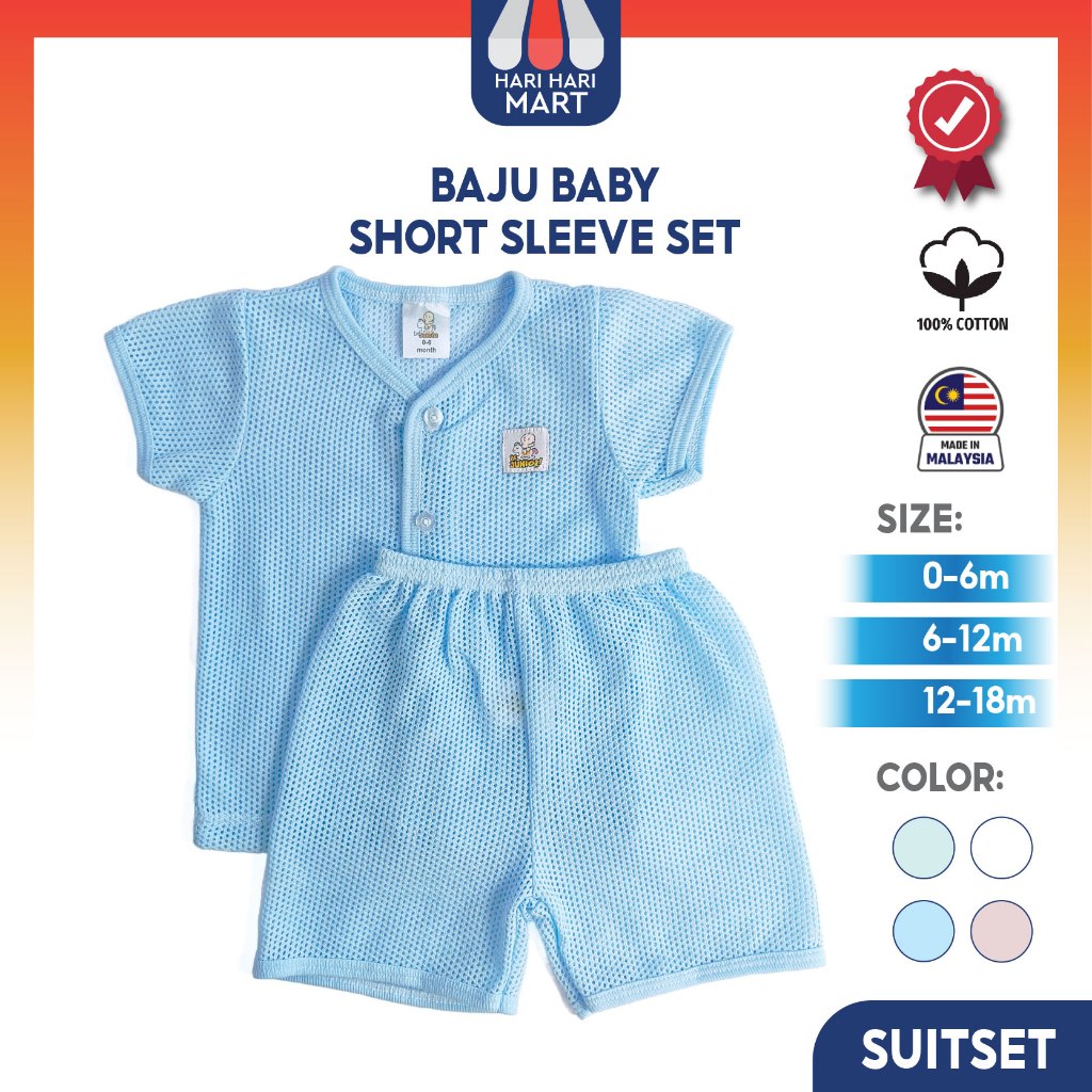 HHM 6-18M Boy Girl Unisex Newborn Baby Basic Clothing Eyelet Suit Set ...