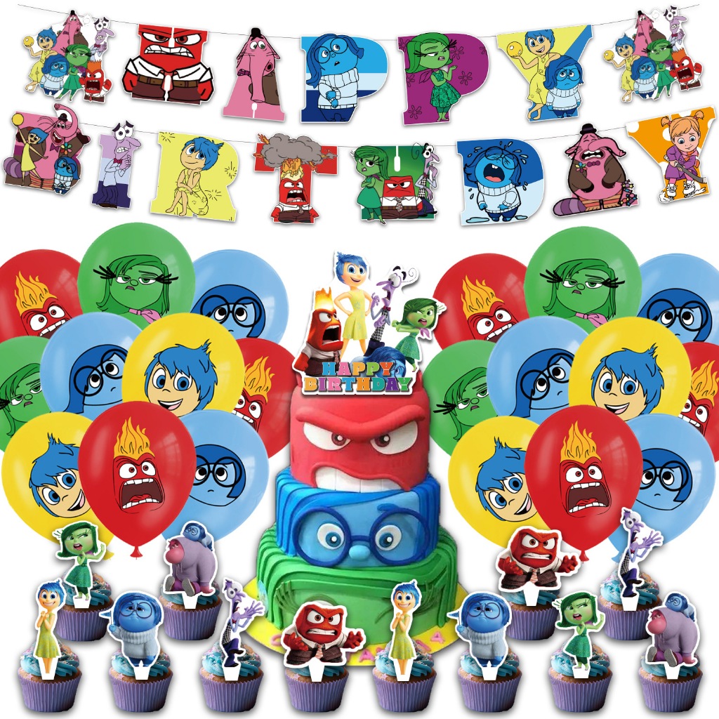 Inside Out 2 Birthday Decorations, Party Supplies Set Include Banner ...
