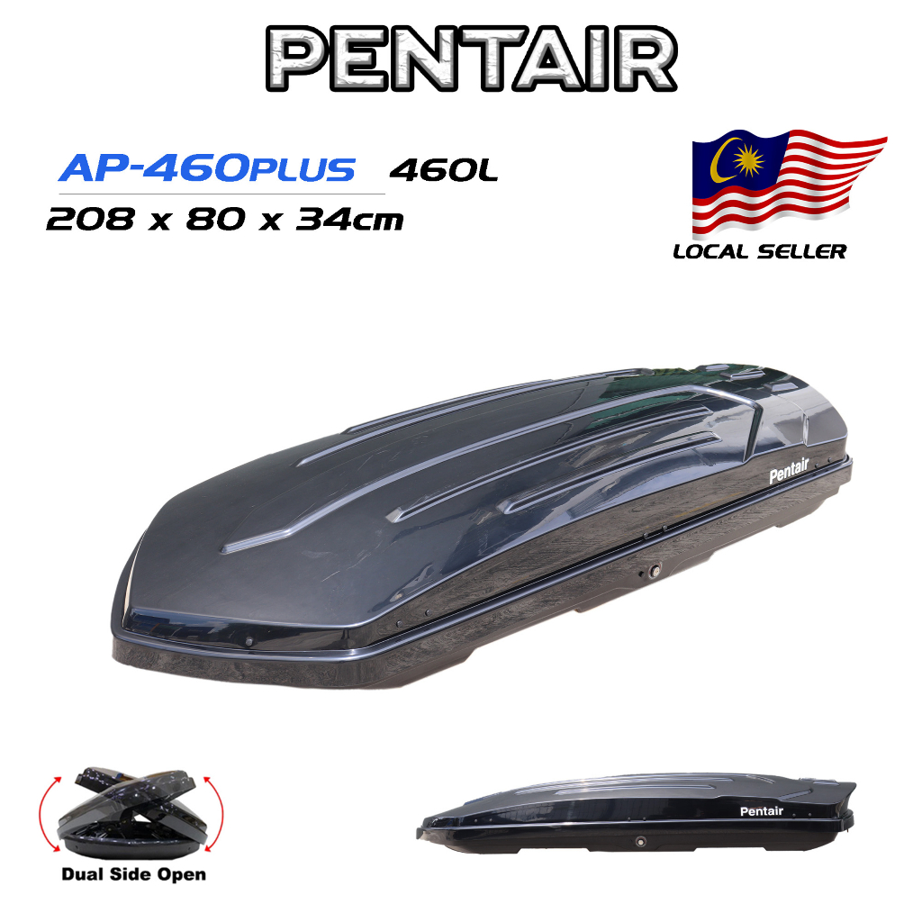 PENTAIR Rahmah!! AP-460PLUS Ultra Slim [420l] [Black] Roofbox With Roof ...