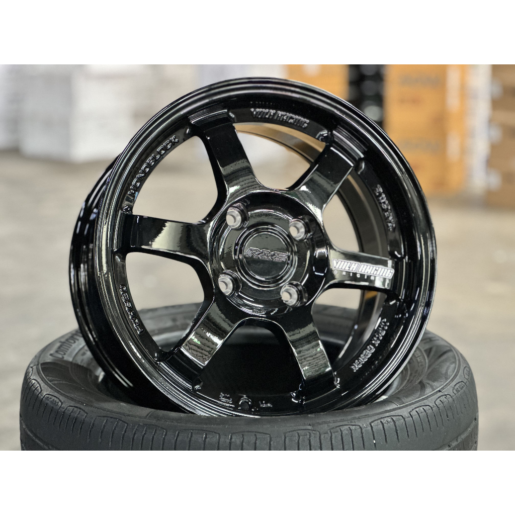 NEW 15X7J AOW TE37 Rim (set of 4) Black 4X114.3 for Persona Saga Iriz Satria Neo Grand Livina ...