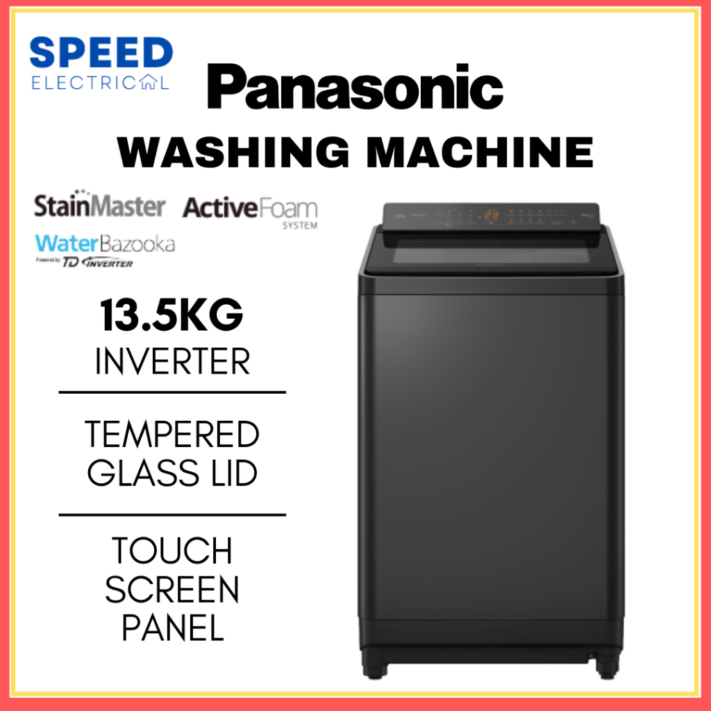 PANASONIC WASHING MACHINE 13.5KG INVERTER NA-FD135X3BT ACTIVE FOAM ...