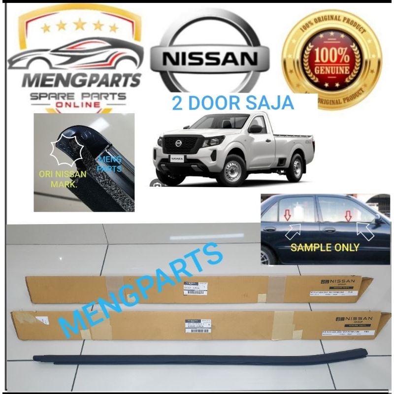 ORIGINAL NISSAN NAVARA D23 NP300 * 2 PINTU SAJA ** DOOR OUTER MOULDING ...