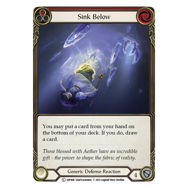 Flesh and Blood FAB TCG History Pack Vol.1 1HP408 Sink Below (Red) C ...
