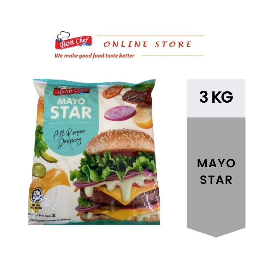 3KG [MAYO STAR] Mayonnaise Bon Chef | Shopee Malaysia