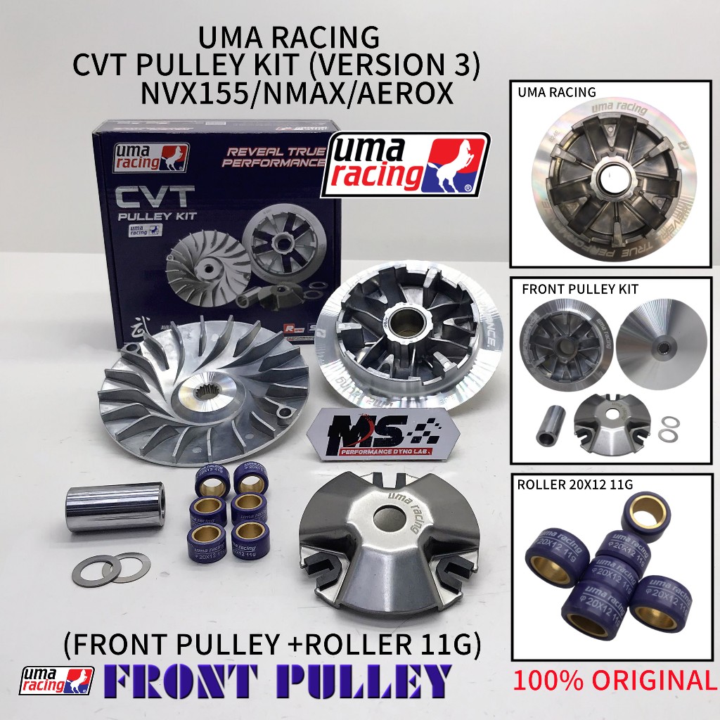 Uma Racing CVT Pulley Kit+Roller 11G (Version 3/V3) NMAX/NVX155/AEROX ...