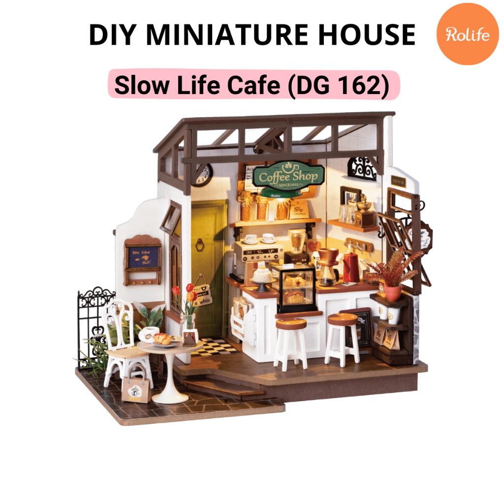 [Perfect Gift] Robotime Rolife 3D DIY Miniature House Kit Coffee Shop ...