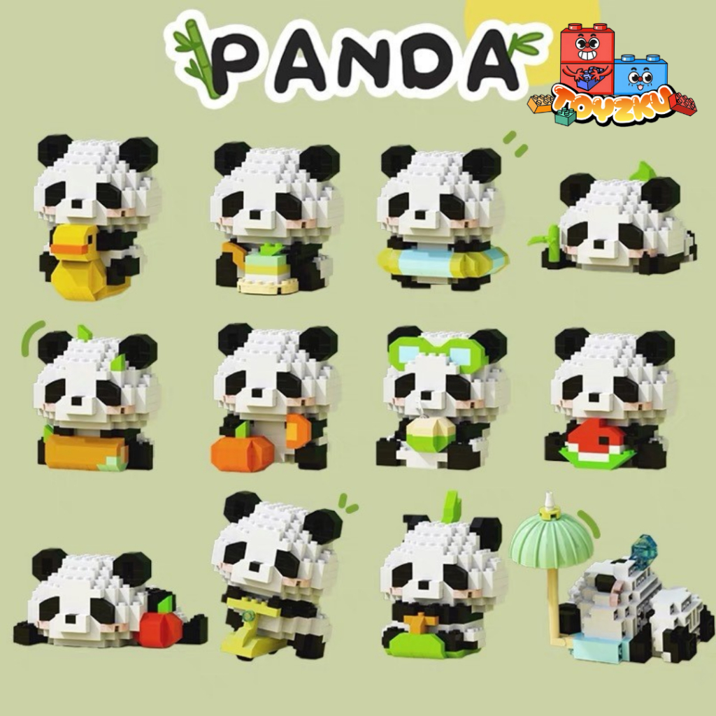 Panda Cartoon Building Blocks Lele Brother Cute Assemble Toys for Kids ...