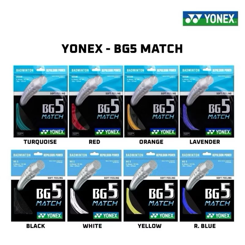 YONEX BG5 MATCH BADMINTON STRING/SOFT FEELING(100% ORIGINAL SUNRISE ...