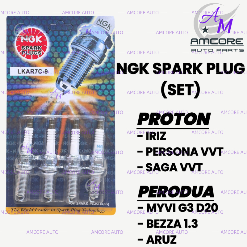NGK SPARK PLUG LKAR7C-9 - PERODUA MYVI D20 / MYVI G3 / BEZZA 1.3 / ARUZ ...