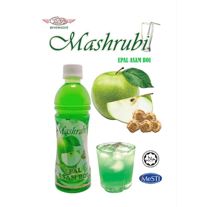MASHRUBI Minuman Jus Epal Asam Boi / Apple Sourplum Juice Drinks 350ml ...