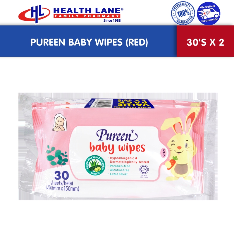 Pureen Baby Wipes - Red (30's x 2) | Shopee Malaysia