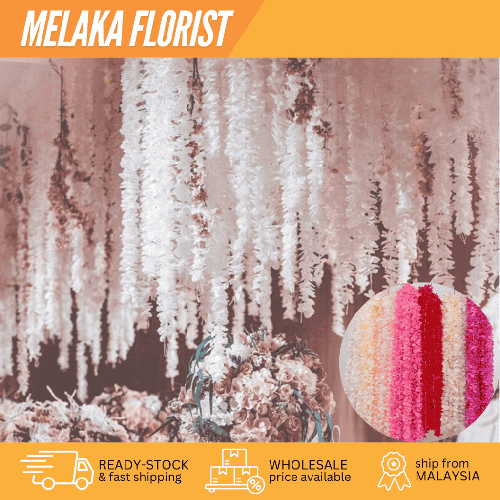 (100CM) SILK WISTERIA ARTIFICIAL Vine Hanging Rattan FAKE FLOWER ...