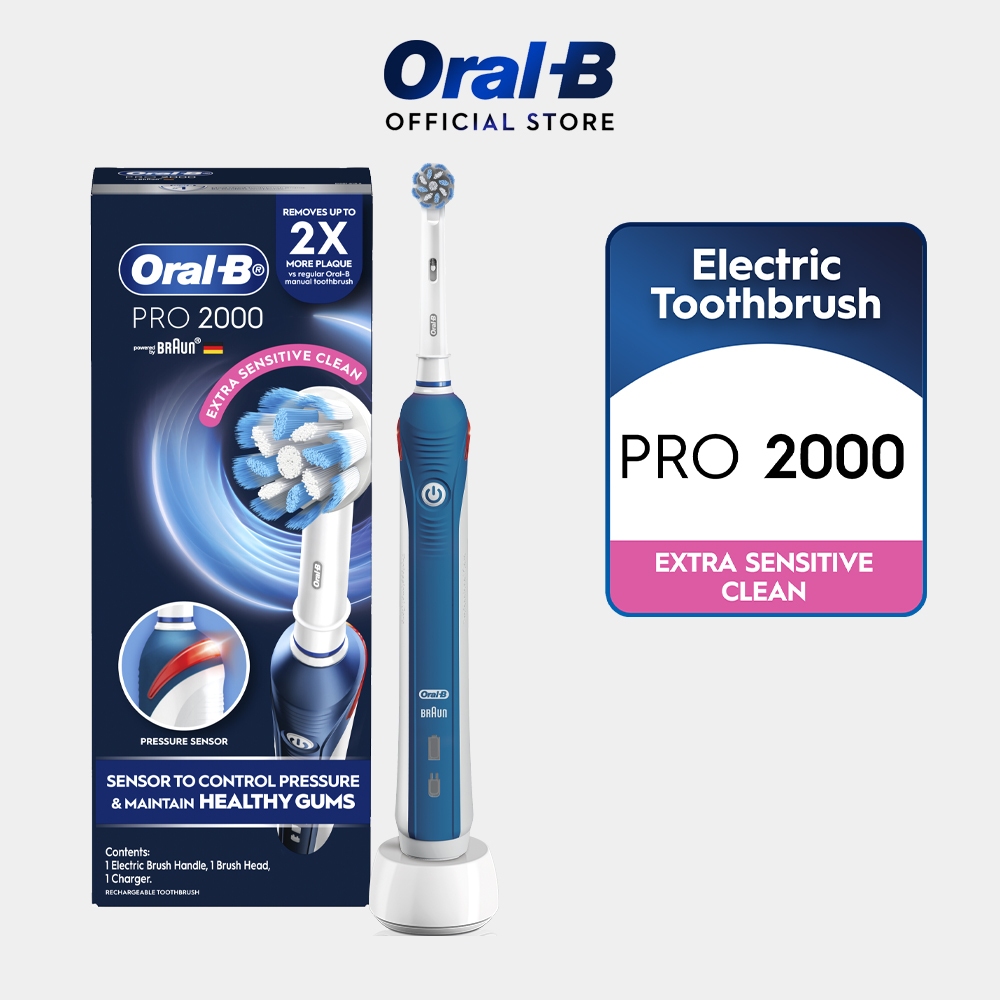 Oral-B Pro 2000 Dark Blue Extra Sensitive Clean Electric Toothbrush | Shopee Malaysia