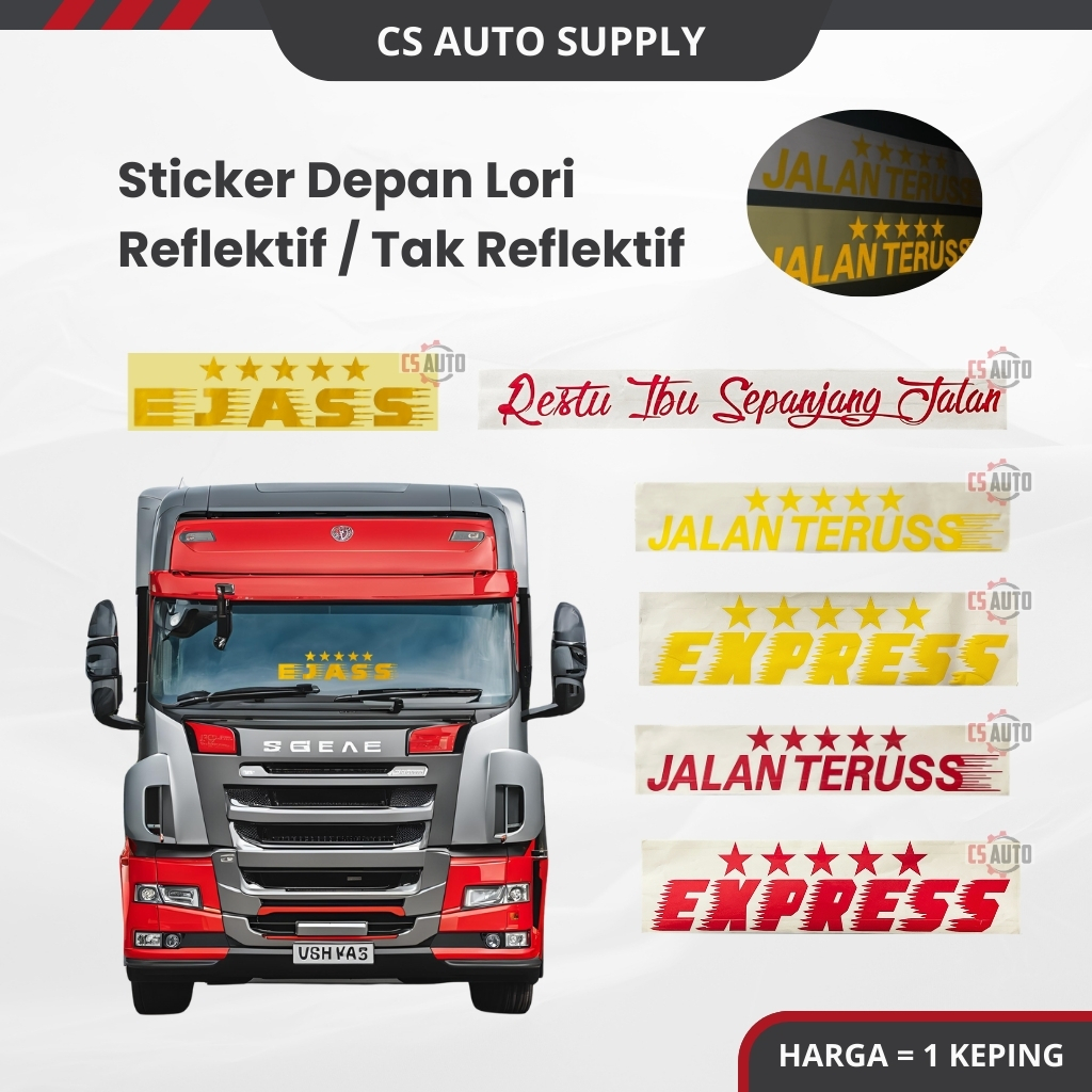 STICKER DEPAN REFLEKTIF JALAN TERUS EJASS 5 BINTANG EXPRESS RESTU IBU ...