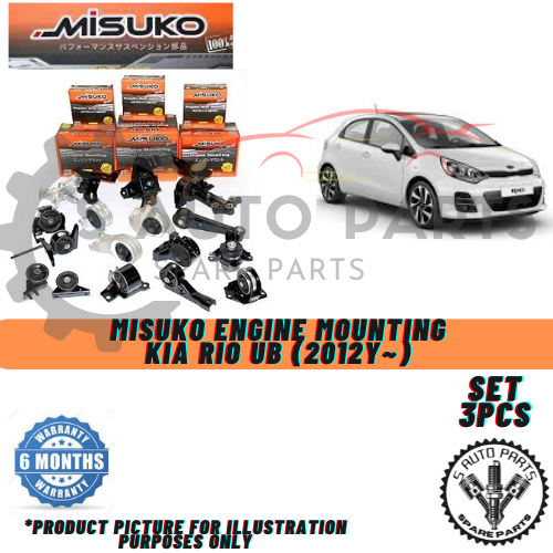 KIA RIO UB (2012Y~) 100% MISUKO ENGINE MOUNTING (SET 3PCS) | Shopee ...