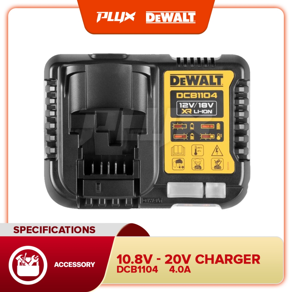 Dewalt DCB1104-B1 10.8V ~ 20V Charger, 4.0A, Replacement DCB115-B1 ...