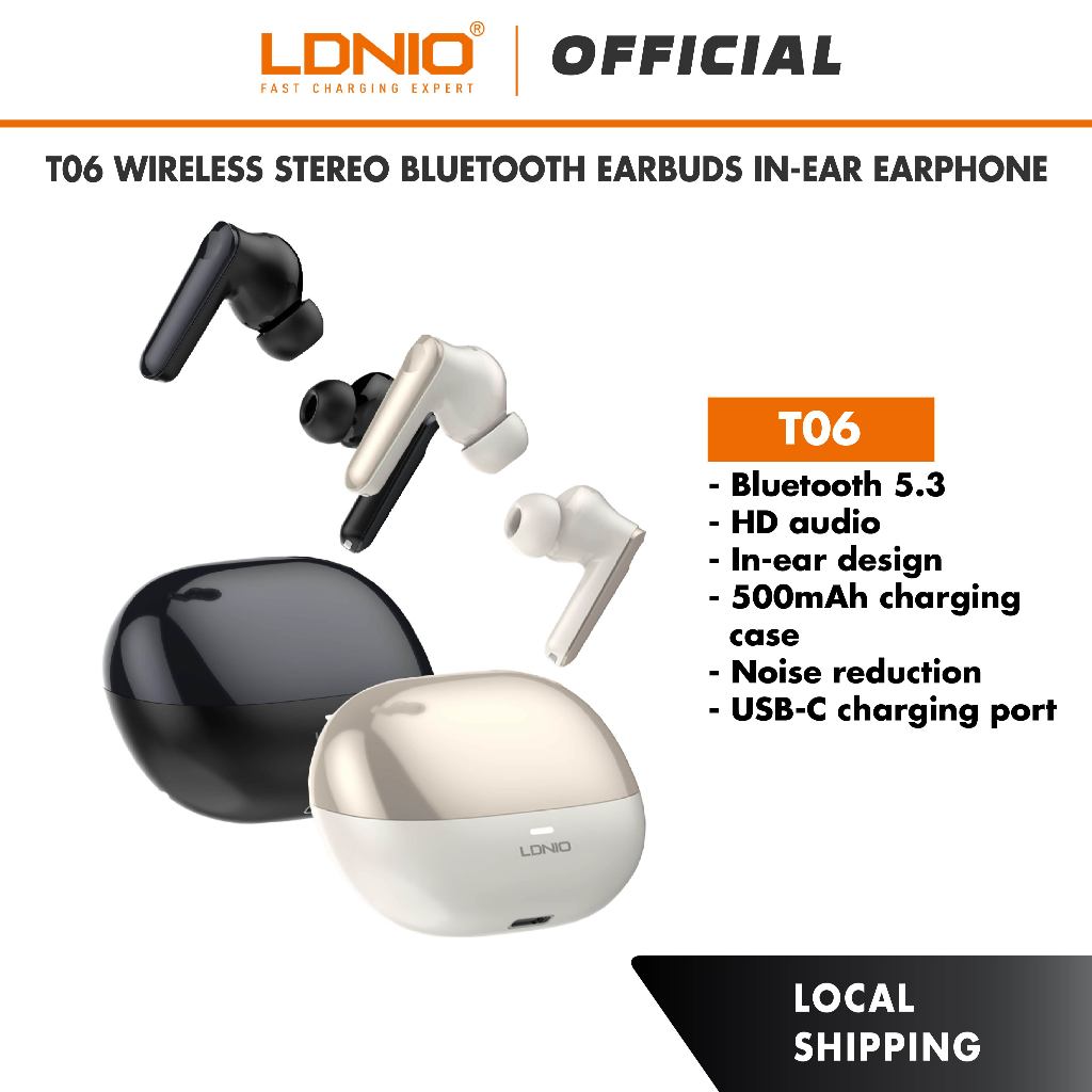 LDNIO T06 Wireless Stereo Bluetooth Earbuds In-Ear Earphone | Shopee Malaysia