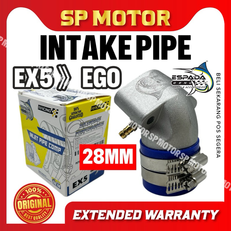 ESPADA Racing Intake Pipe With Rubber Tengkuk 28MM Yamaha EGO EGOS ...