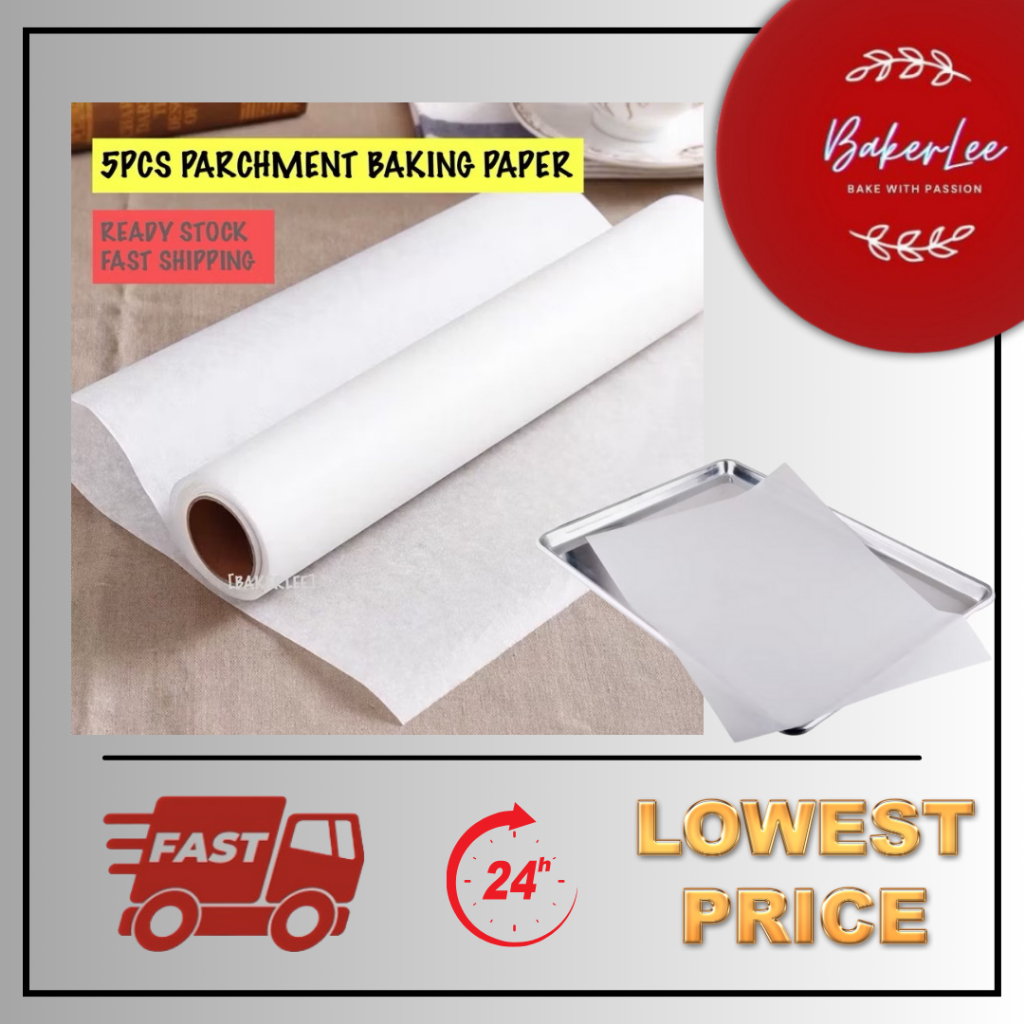 (5PCS) PARCHMENT BAKING PAPER KERTAS MINYAK BAKING PAPER GREASE PROOF ...