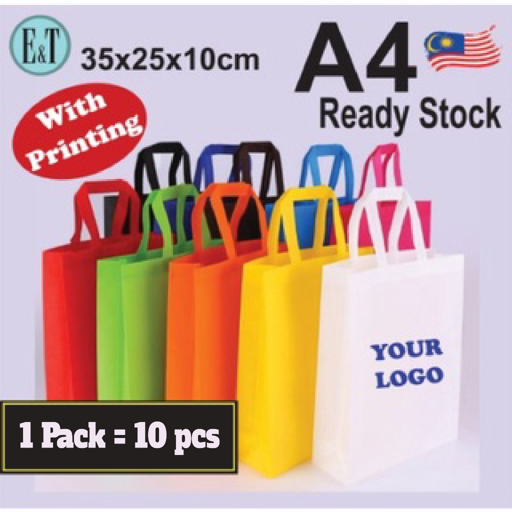Siap Print [1 pack = 10pcs] A4 Non Woven Bag / Goodies Bag / ETA4 ...