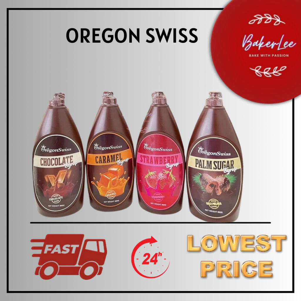 OREGON SWISS SYRUP CHOCOLATE / STRAWBERRY / CARAMEL / PALM SUGAR 860G ...