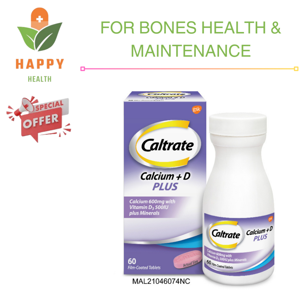[ Exp 7/2025 ] CALTRATE CALCIUM + D PLUS TABLETS 60'S - For Bones ...