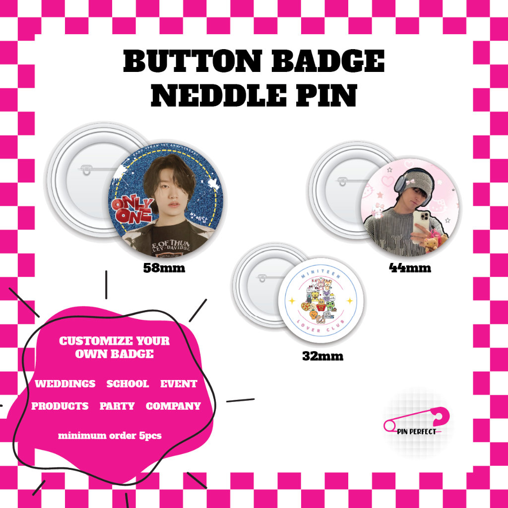 [55 SEN] CUSTOM BUTTON BADGE PRINTING | Shopee Malaysia