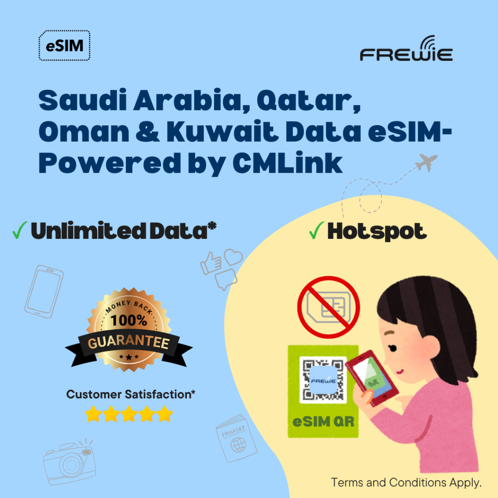 Unlimited Saudi Arabia, Qatar, Oman & Kuwait eSIM for 3-30 Days Data ...