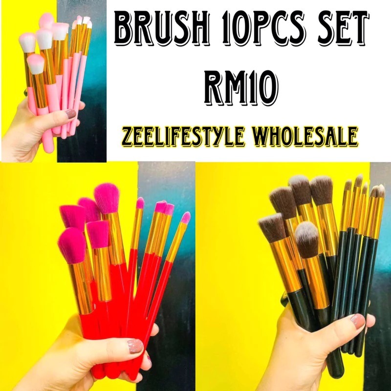 Brush makeup set SoftBrush makeup set Soft (10pcs)🔥Korean🇯🇵 | Shopee ...