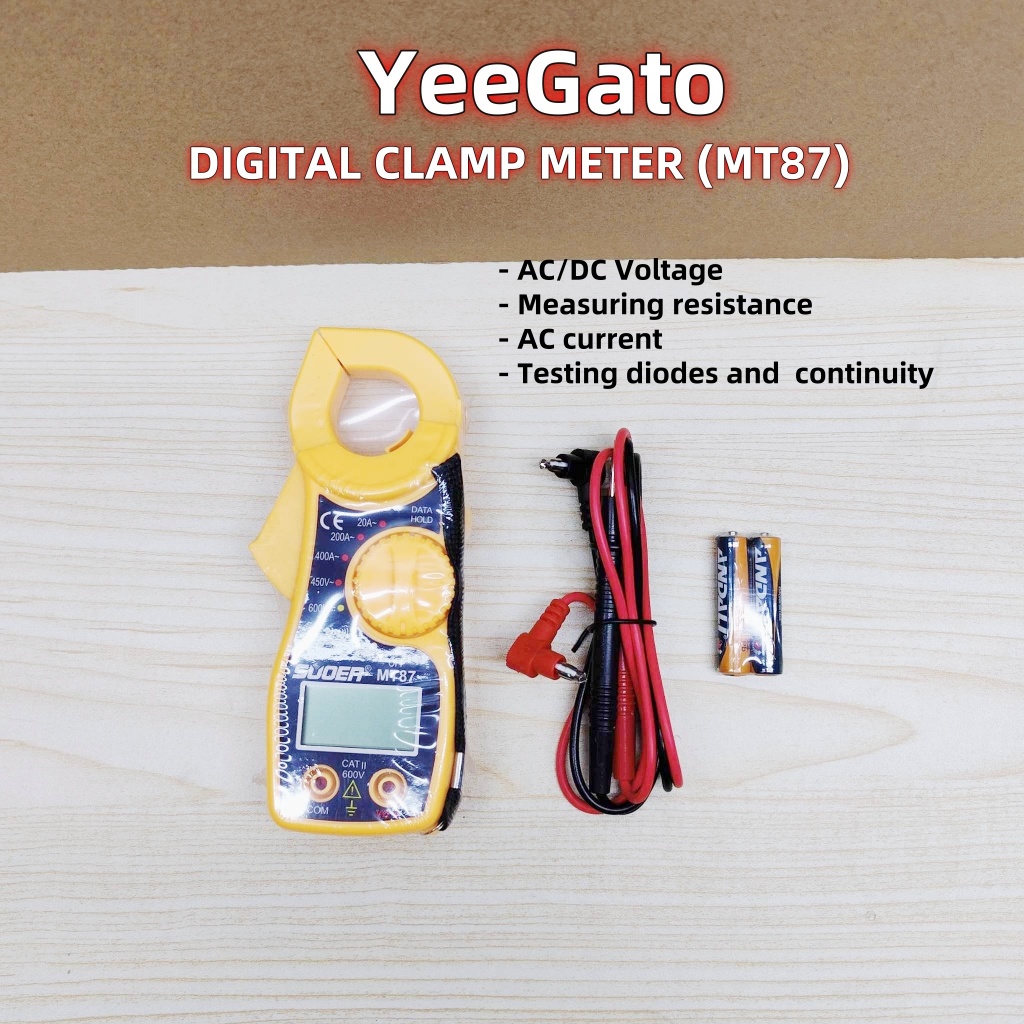[MT-87] (CLAMP) DIGITAL METER TESTER { AMPS VOLTAGE OHM AC DC WIRE ...