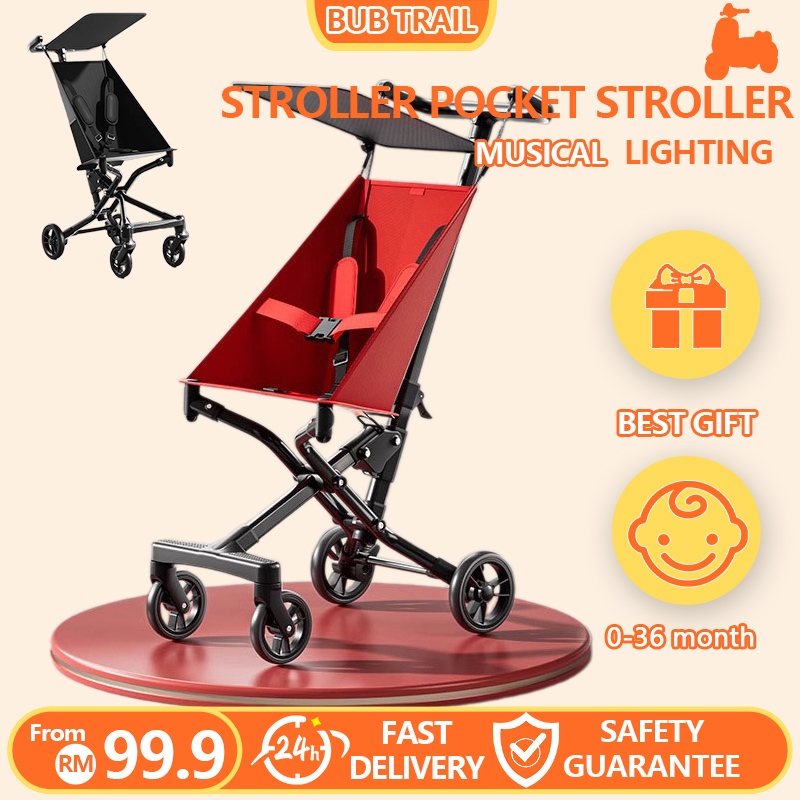 Baby stroller Travel trolley Foldable for Cabin Compact Stroller Basket ...