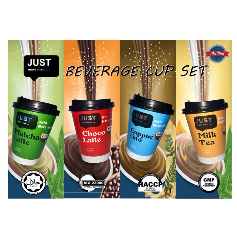 [JUST] Cups Choco Latte,Milk Tea,Cappucino & Matcha Latte. Assorted ...