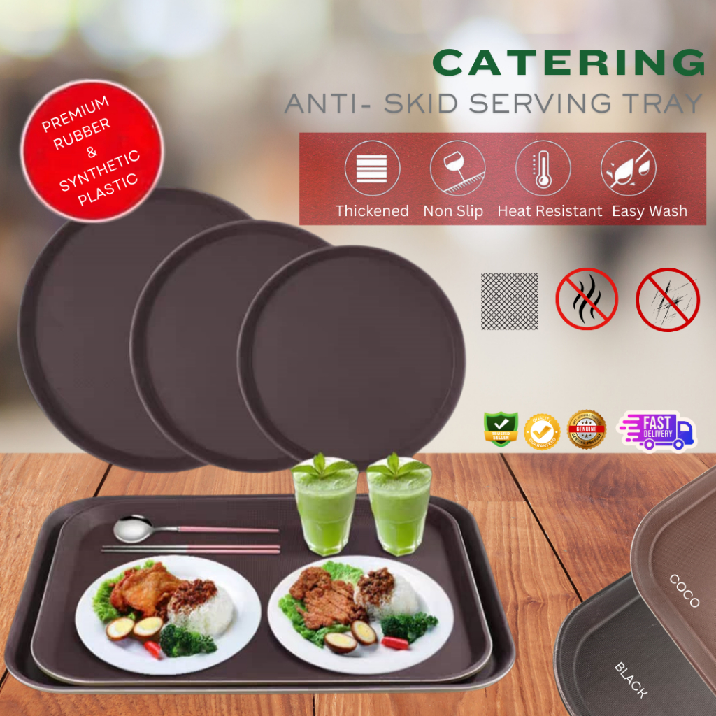 CATERING ANTI-SKID SERVING TRAY/ANTI-SLIP PLATTER FOOD SERVING/ROUNG ...