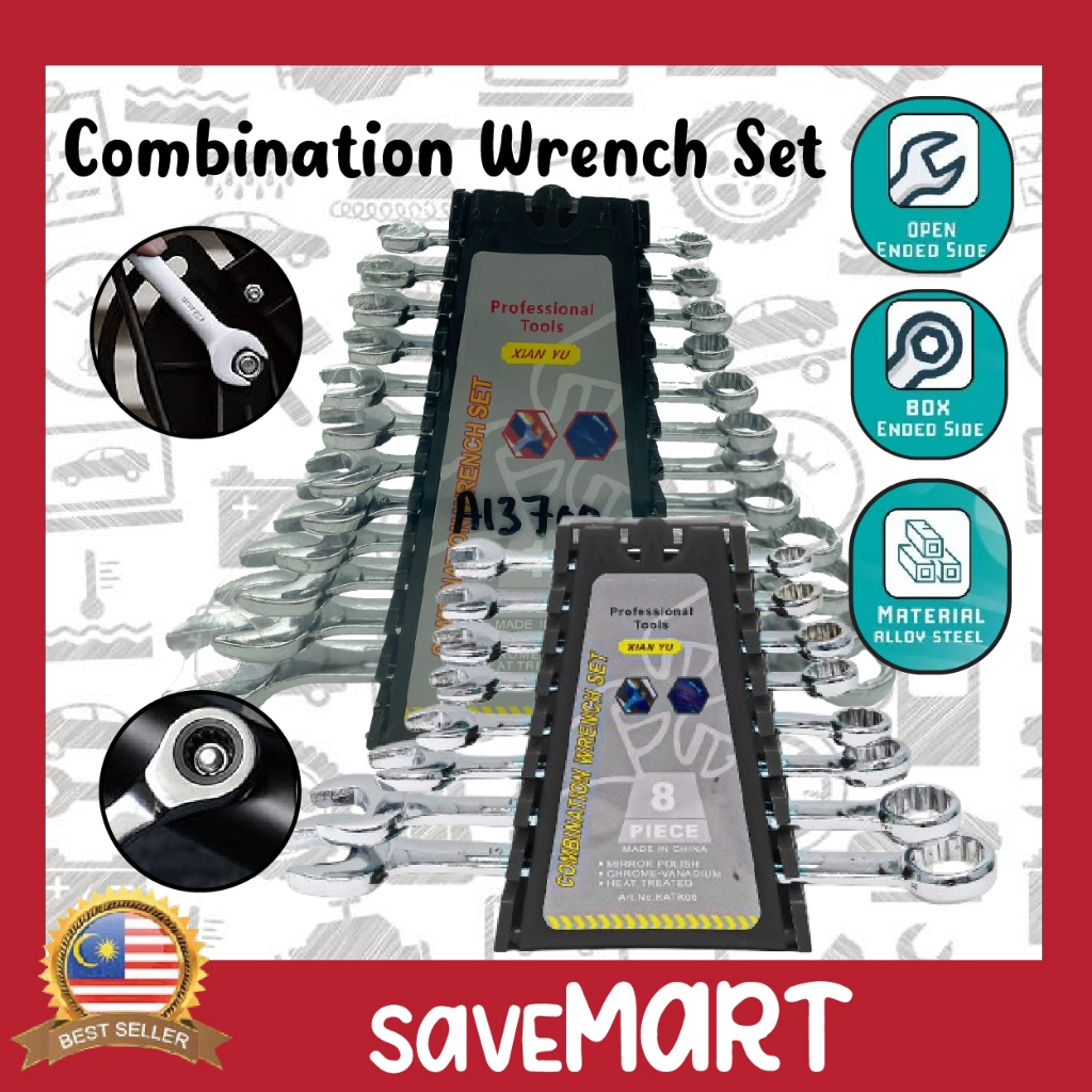 Heavy Duty Combination Wrench Set Spanner with Ring Holder ...
