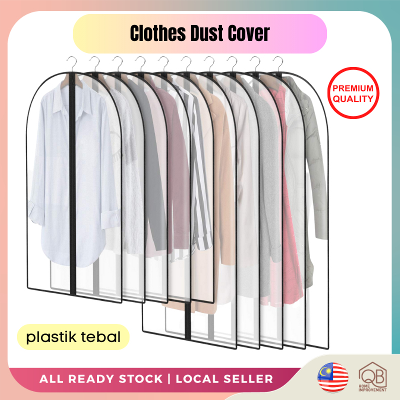 QB dust cover clothes plastik baju cloth cover plastik baju gantung ...