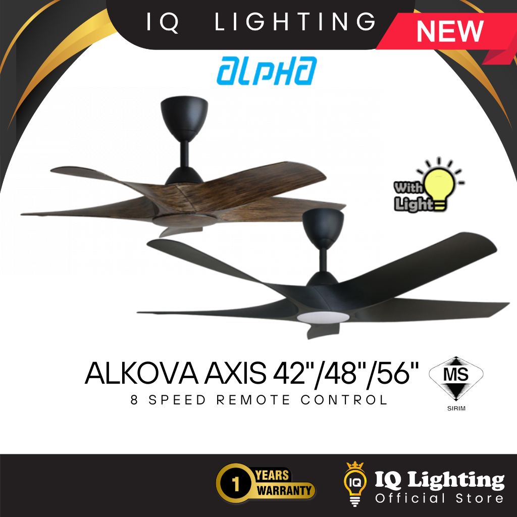 Alpha Alkova AXIS Ceiling Fan 56" DC Motor 5 blade with remote designer ...